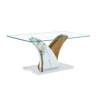George Oliver Rectangular Coffee Table.Tempered Glass Countertop, And Artistic MDF Legs,Perfect ...